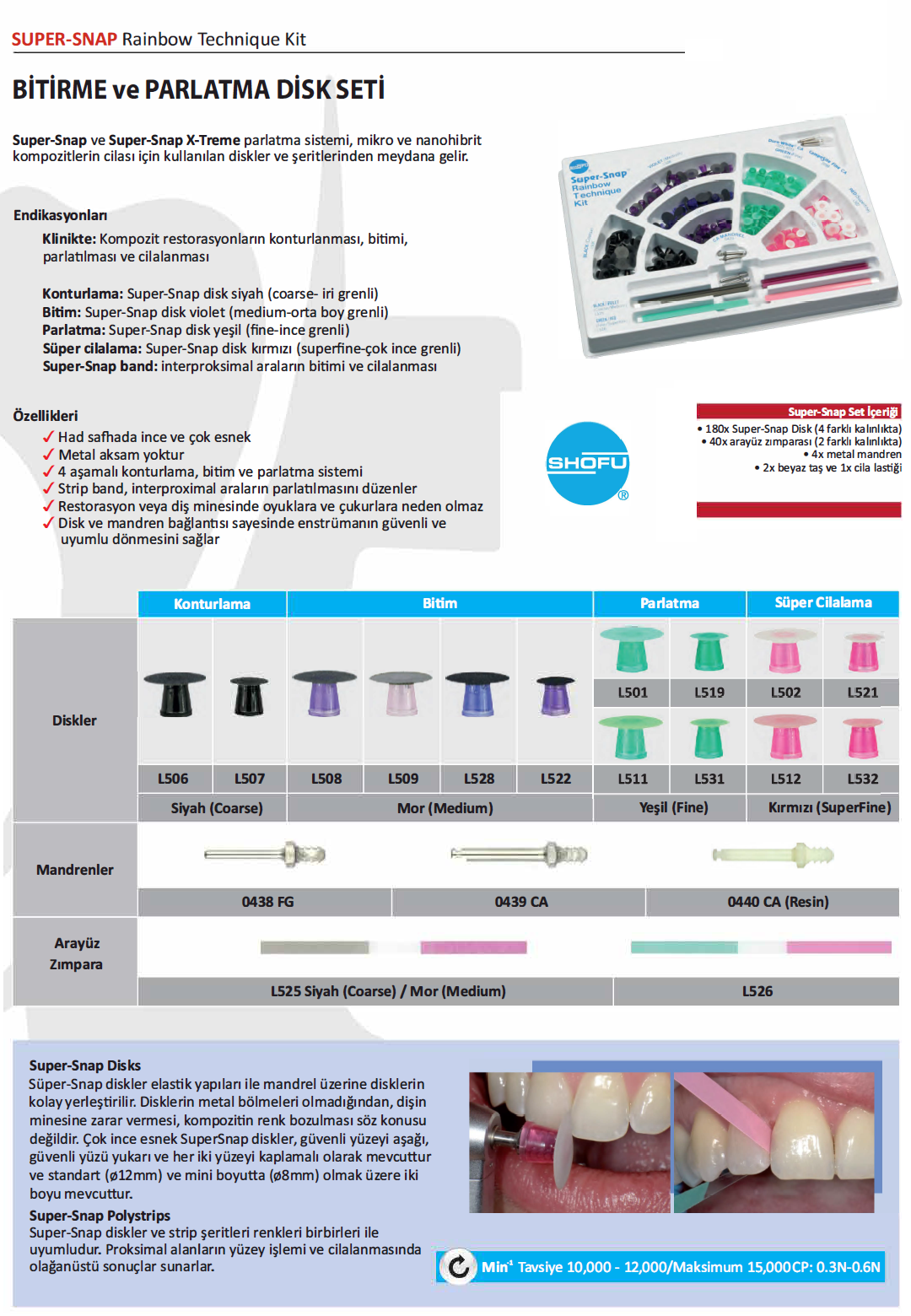 Super Snap Rainbow Kompozit Parlatma Disk Seti 180'lik - MerkezDiş